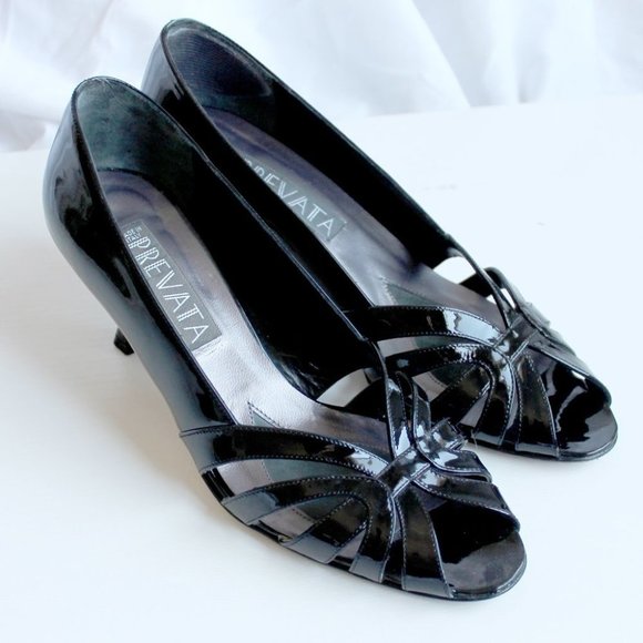 Prevata | Shoes | Prevata Vintage Italian Leather Black Heels Size 7 2 ...